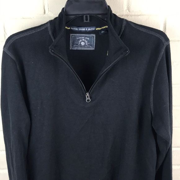 Vintage 1946 | Shirts | Vintage 946 Terry Qzip Black Shirt | Poshmark